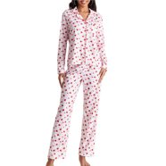 Casual Nights Women's Flannel Cotton Long Sleeve Pajama Set with Button Down Sleepwear - Walmart.com