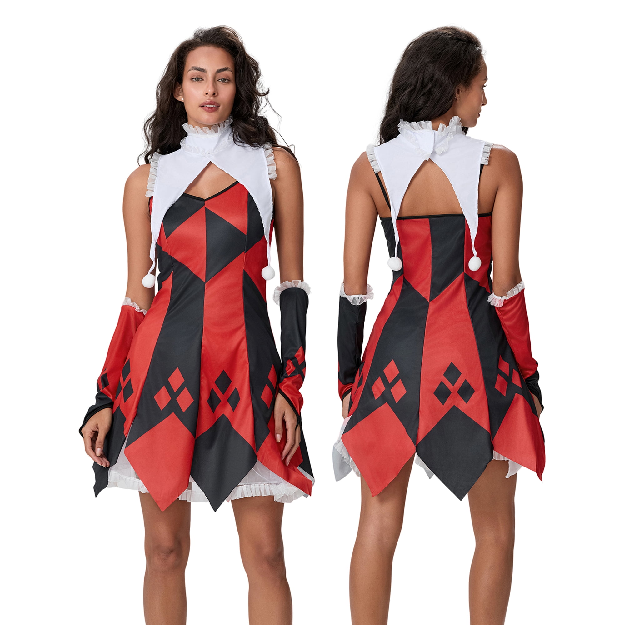 Biezeib Women's Halloween Cosplay Clown Costume, Halloween Party Clown ...