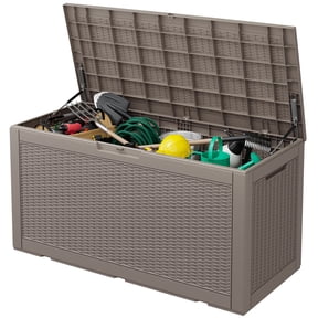 "BiFanuo 100 Gallon Deck Box, Waterproof Resin Outdoor Storage ...