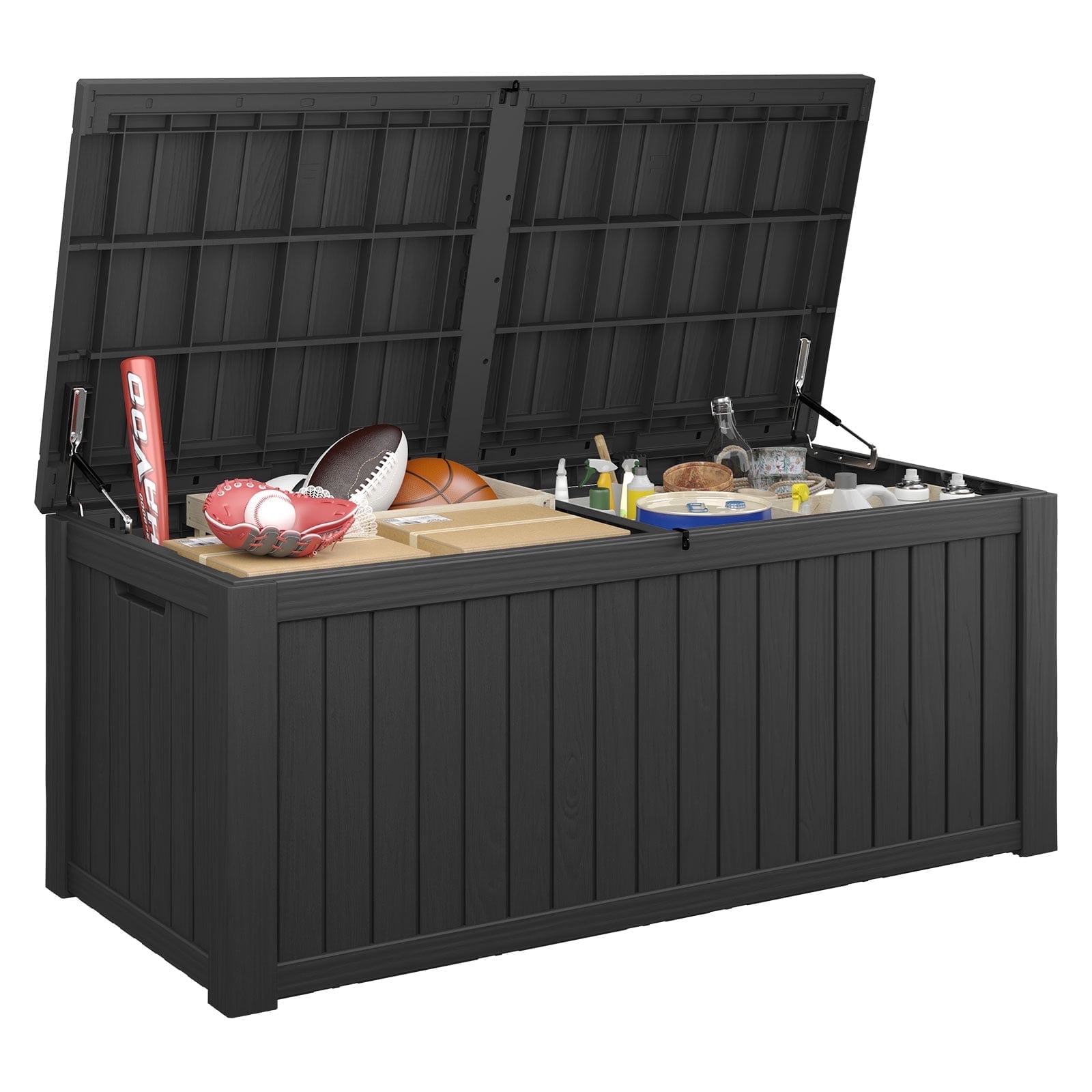 Bifanuo 180 Gallon Deck Box, Resin Outdoor Storage Box, Waterproof and ...