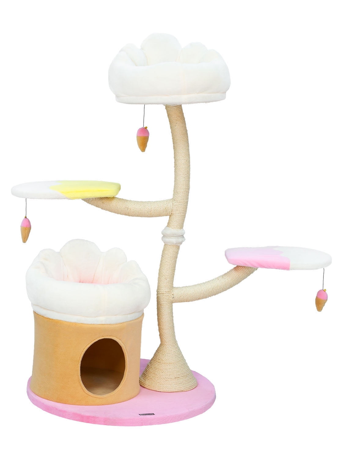 Bifanuo 52.4" Flower Cat Tree, Cute Cat Tree House for Indoor Cats ...