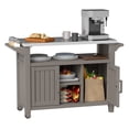 Bifanuo 54" Portable Outdoor Table with Smooth Wheels, Outdoor Kitchen ...