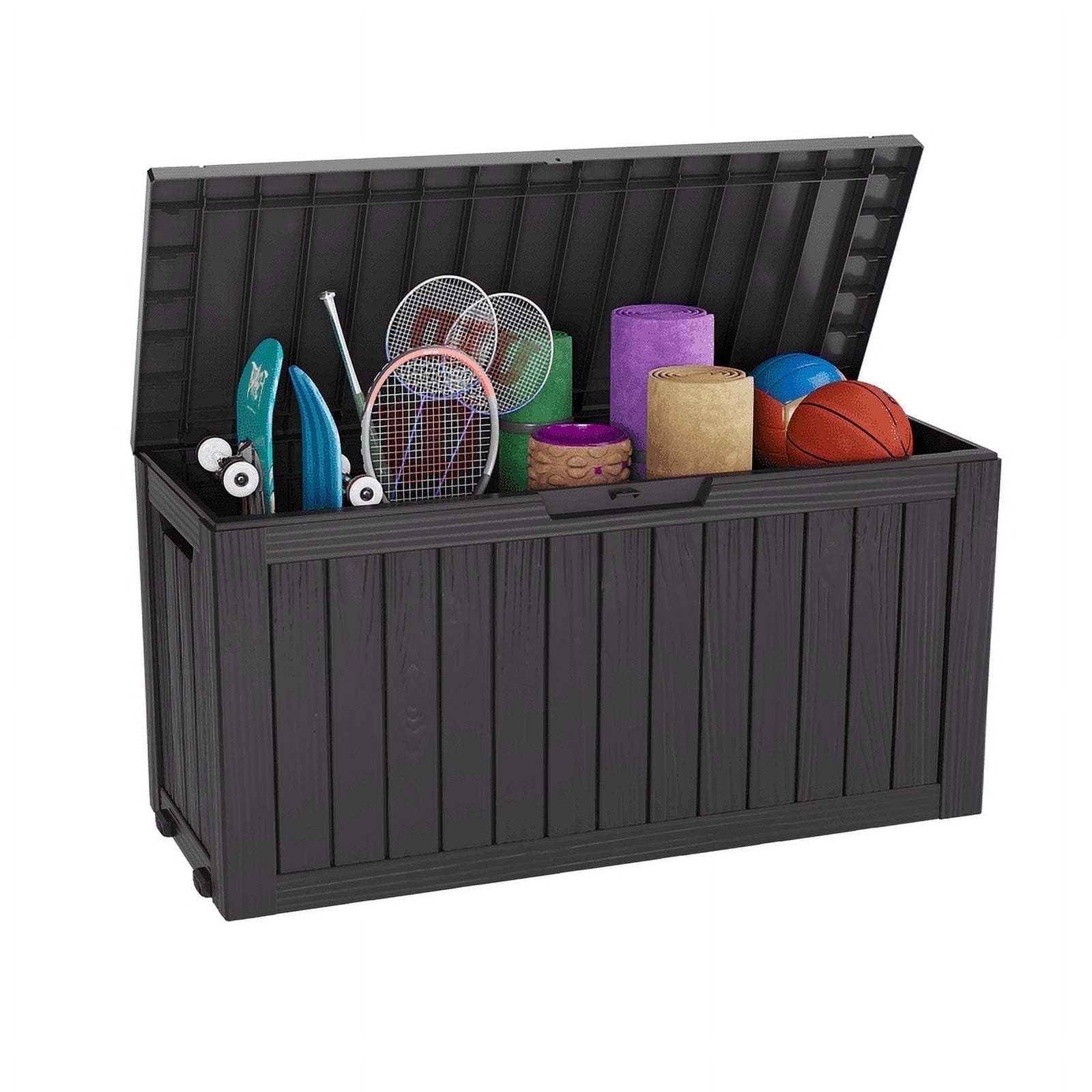 Bifanuo 75 Gallon Deck Box Lockable Resin Outdoor Storage Box ...