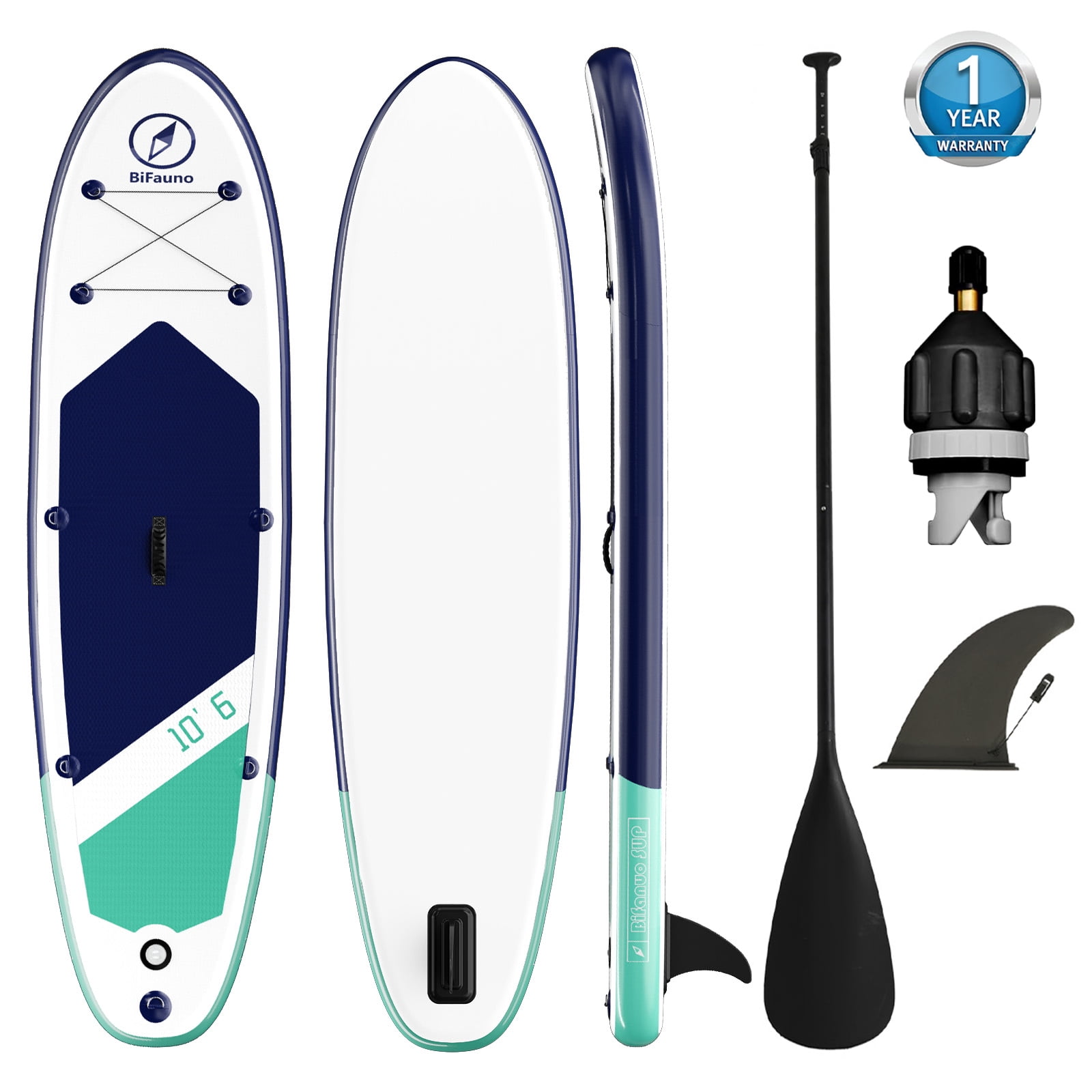 Bifanuo Inflatable Stand Up Paddle Board with SUP Paddles, Fins, Valve ...