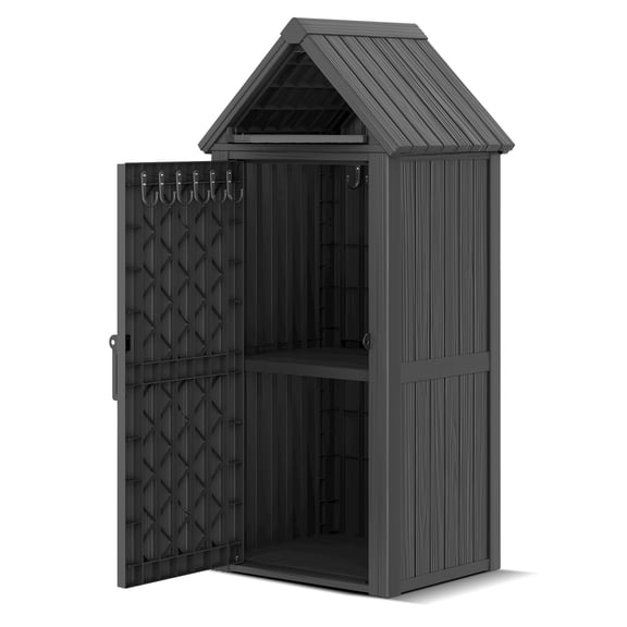 Suncast 54 Cubic Feet Durable Resin Outdoor Garden Vertical Storage ...