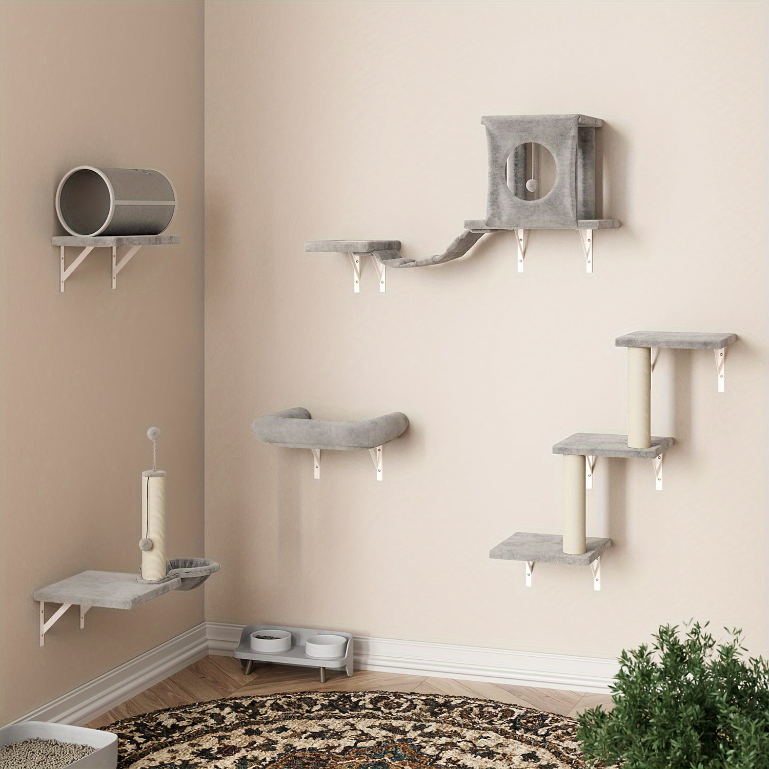 Bifanuo Wall Mounted Cat Climber Set, Cat Furniture Set, Cat Climber ...