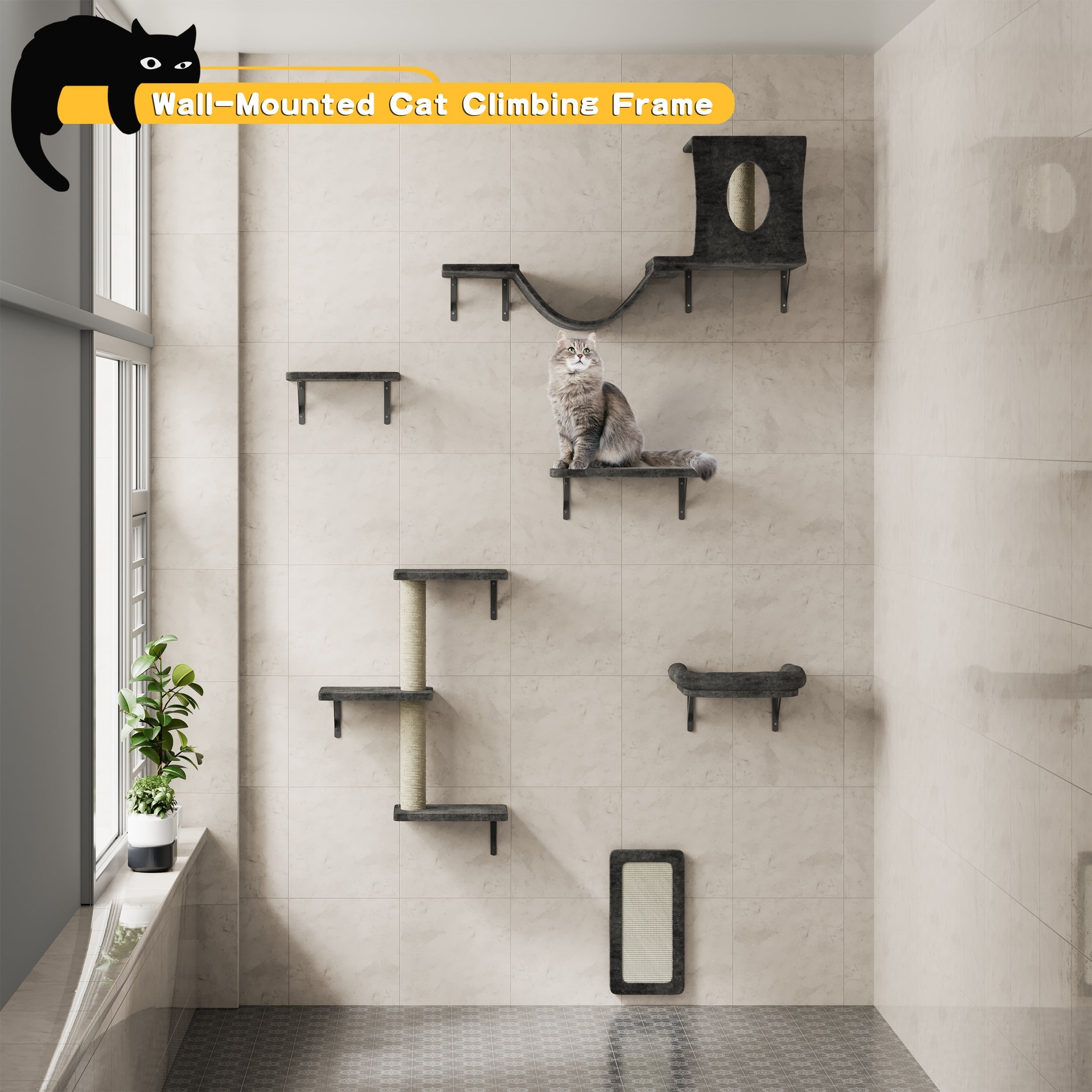 Bifanuo Wall Mounted Cat Climber Set, Cat Furniture Set, Cat Climber ...