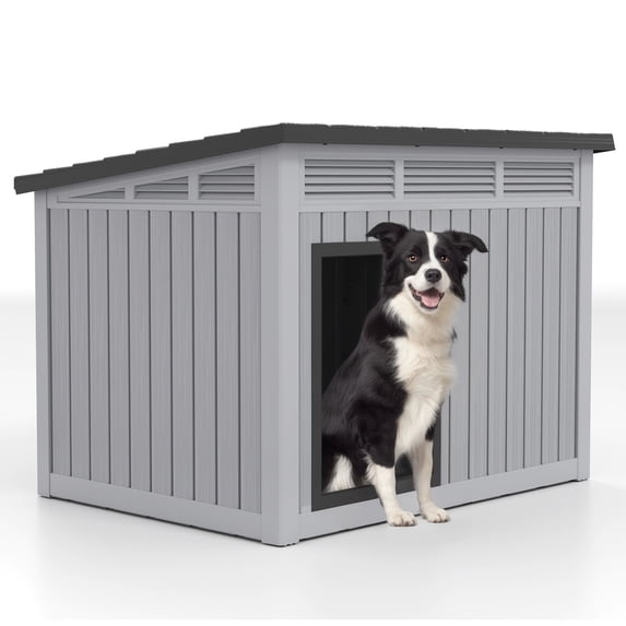 Bifanuo, Waterproof Dog House, 42.8"L x 33"W x 31.5"H, Grey - Walmart.com