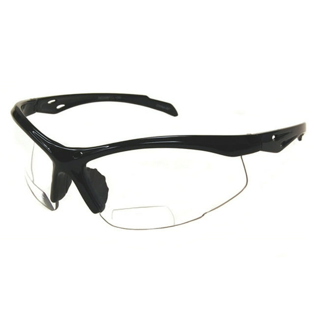Bifocal Magnifier Reader Safety Glasses Clear Lens +1.50 Black Frame ...