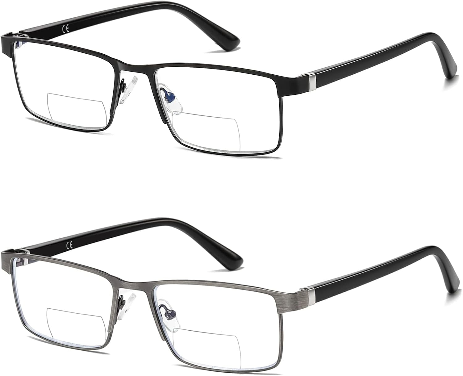Bifocal Reading Glasses Men Blue Light Computer Readers Clear Top ...
