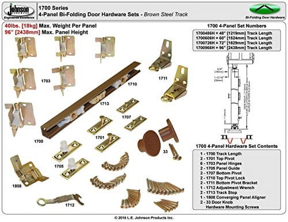 Bifold 48" 1700 Closet Door Hardware - Walmart.com