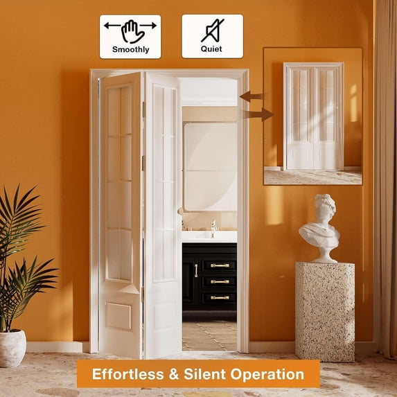 Bifold Door Hardware Kit, 2-Pack 36-Inch Bi-fold Closet Door Track Kit ...