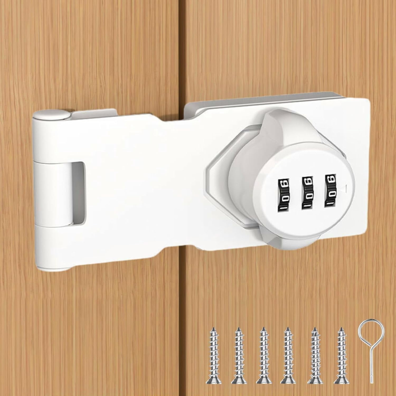 Bifold Door Lock White 3-Digit Password Keyless Cabinet Locks with ...