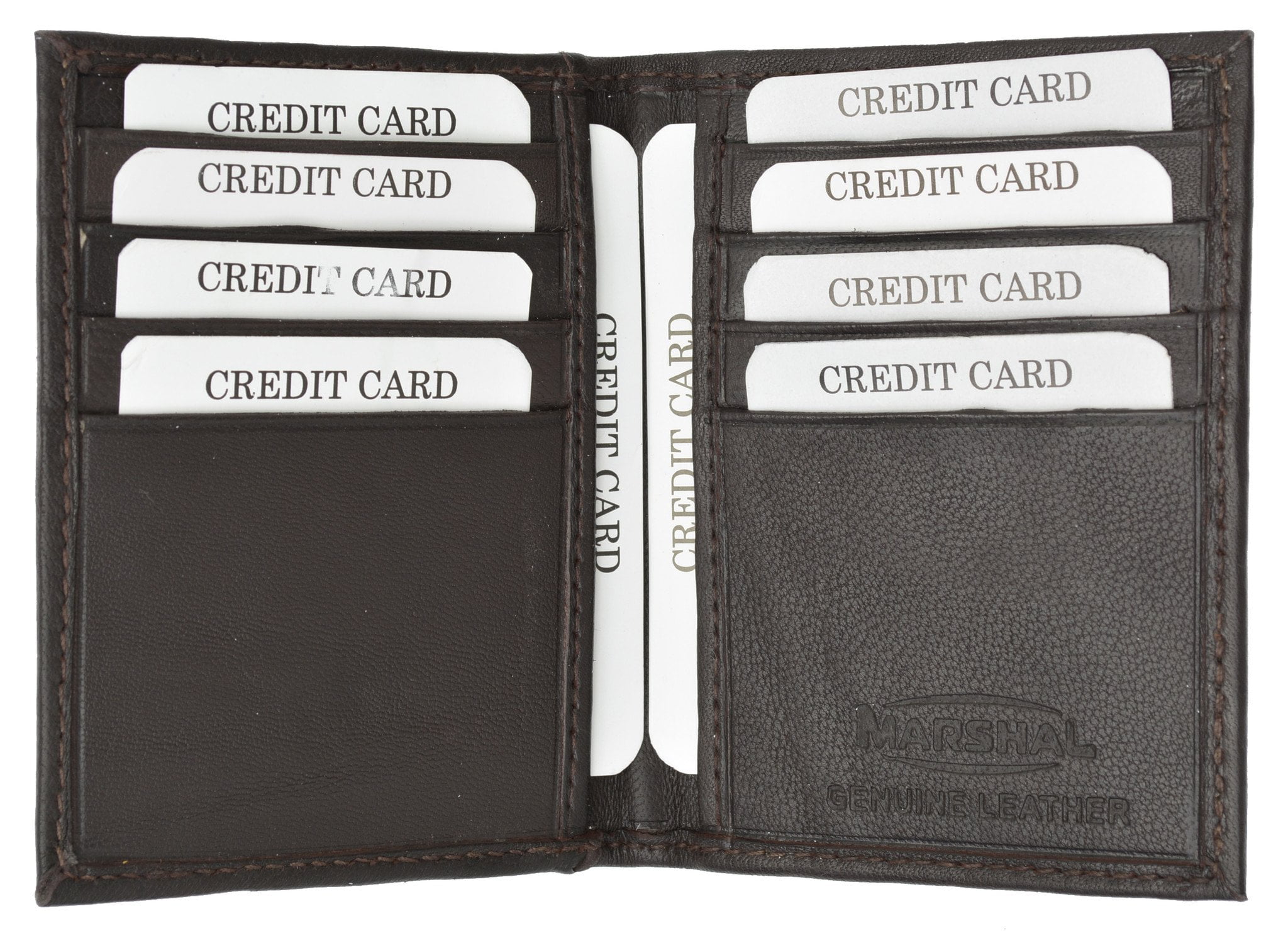 Bifold Lamb Leather Credit Card Holder Wallet with Outside ID Window ...