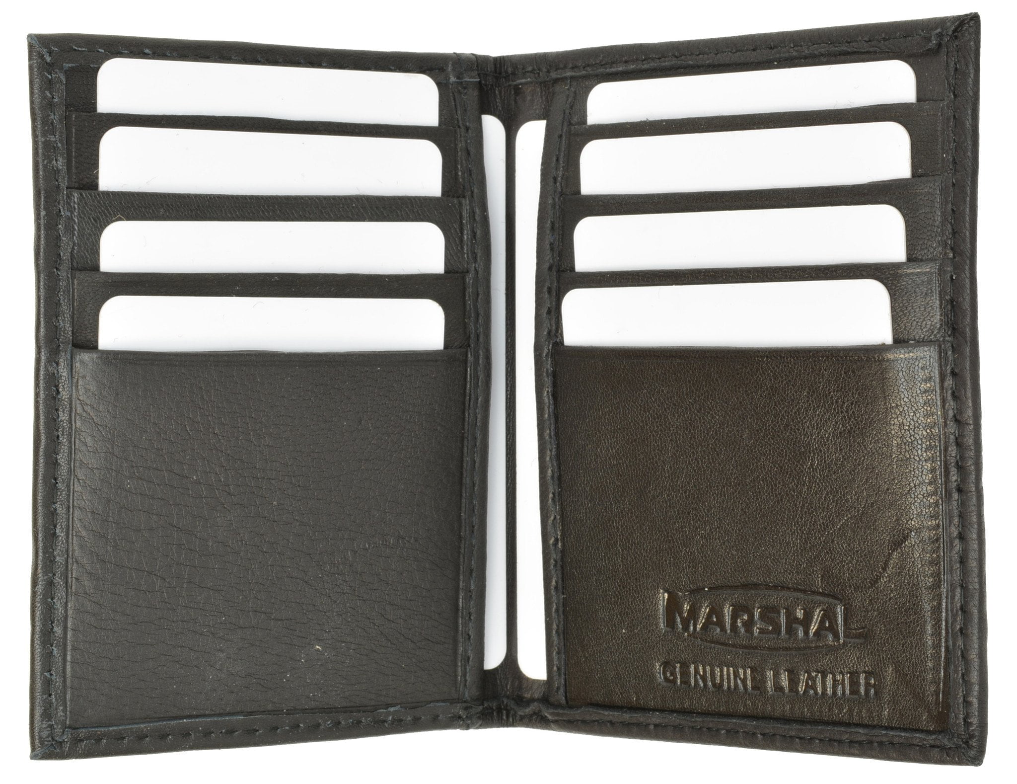 Bifold Lamb Leather Credit Card Holder Wallet with Outside ID Window ...