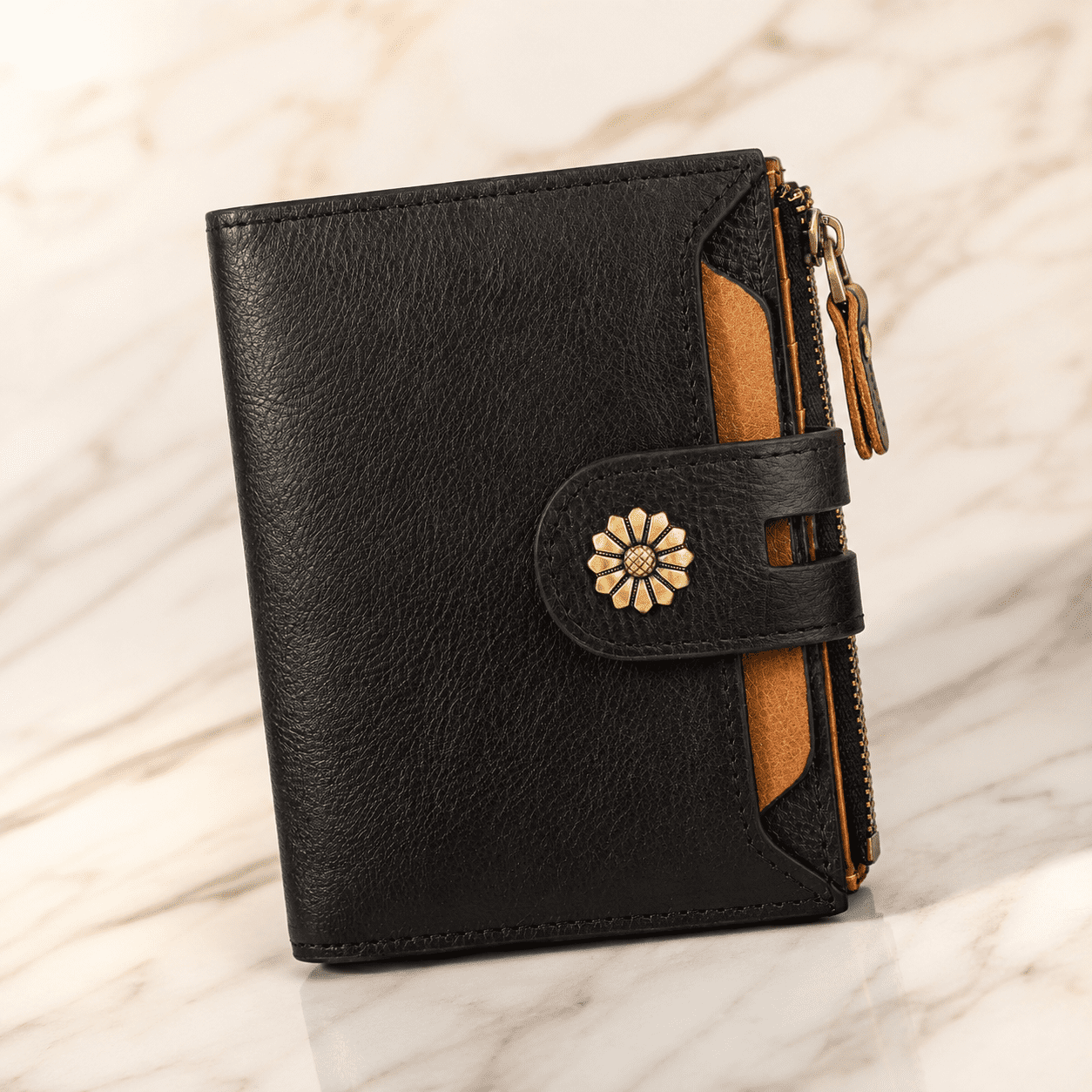 Bifold Leather Wallet a4-brownblack RFID Blocking Card Holder with ...