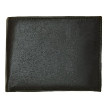 George Men's Genuine Milled Leather Bifold Wallet with Wing Black RFID ...