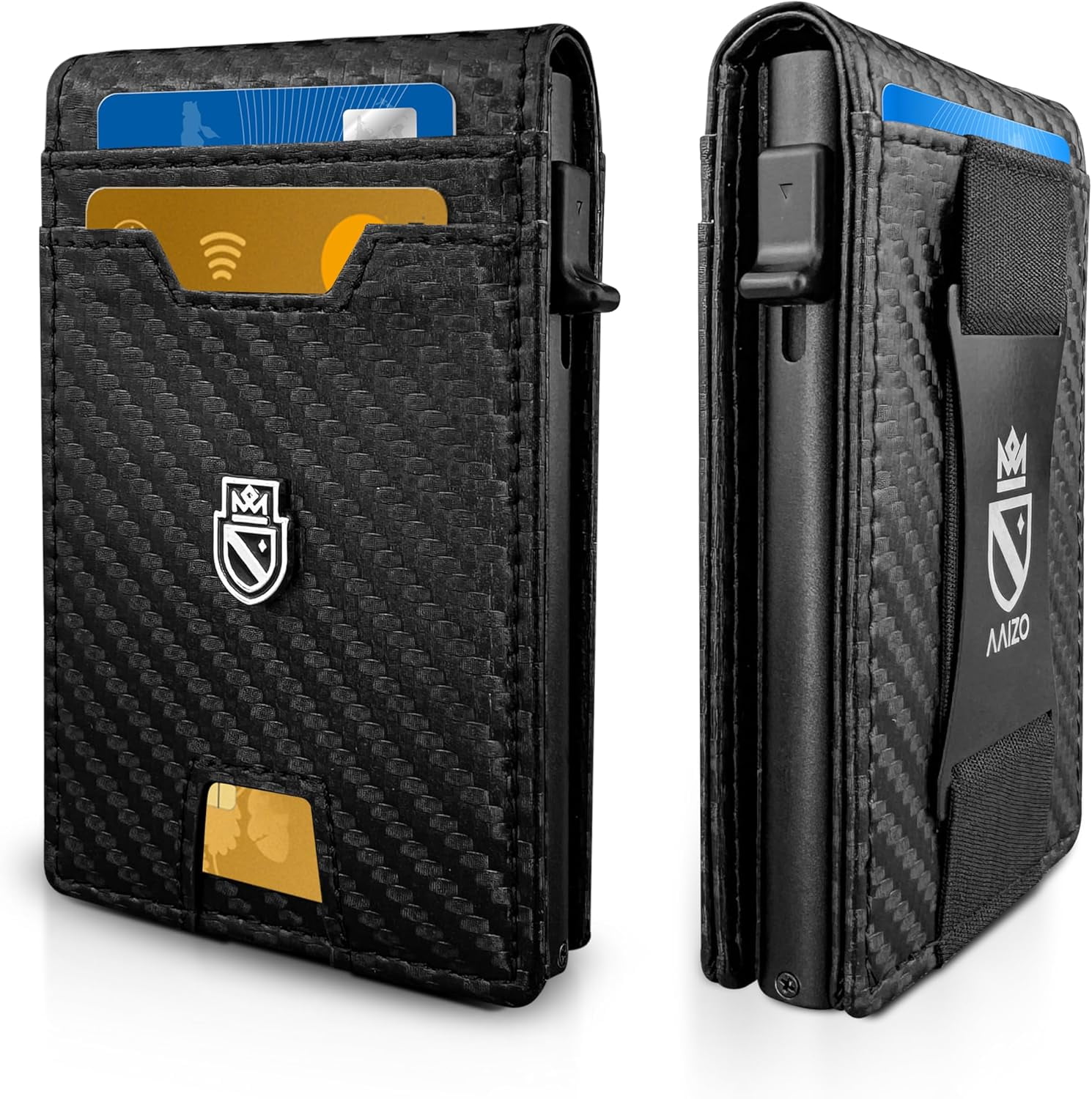 Bifold Wallet for Men | Pop Up Slim Metal Aluminum Wallet | NFC RFID ...