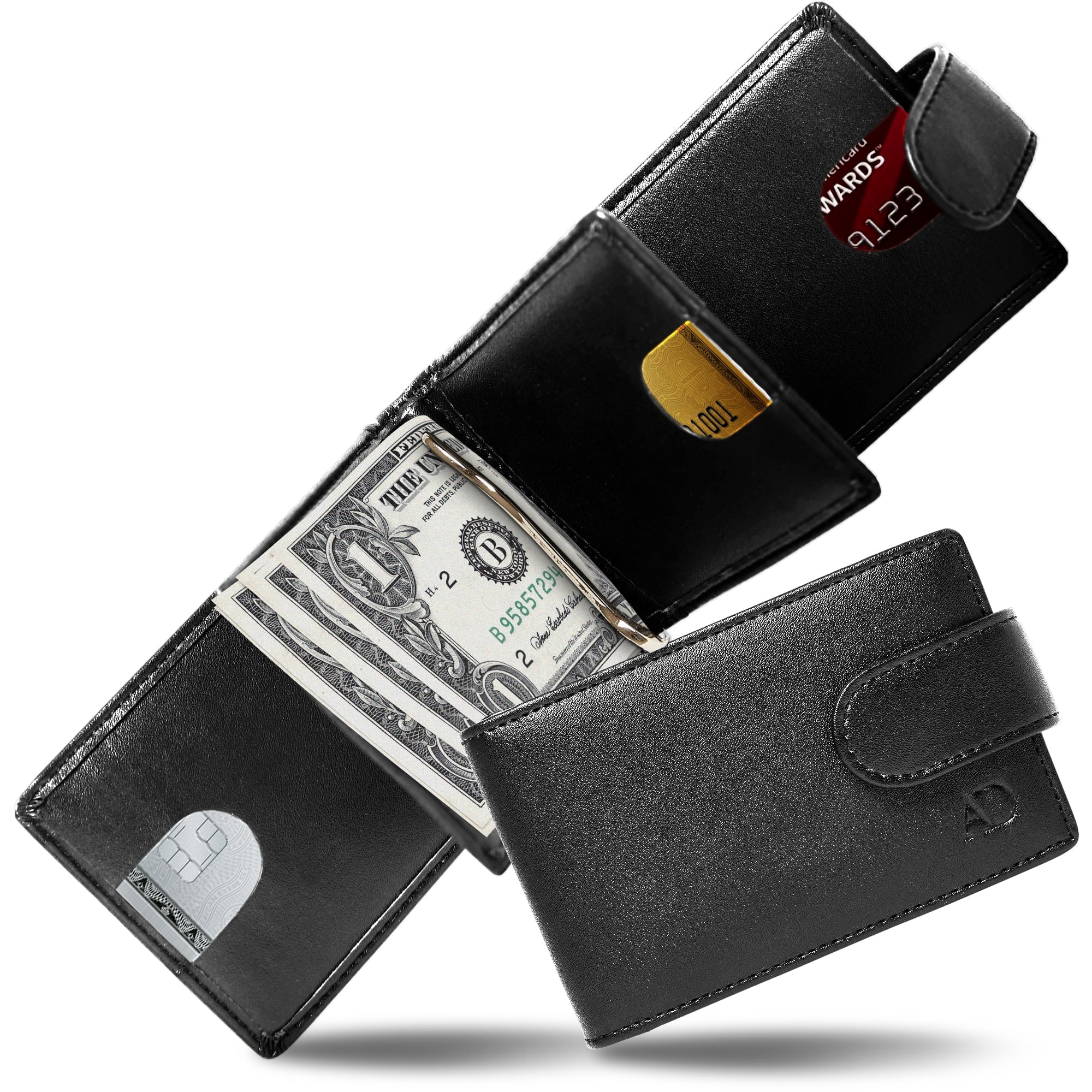 Bifold Wallets For Men With Removable Money Clip RFID - Vegan Leather ...
