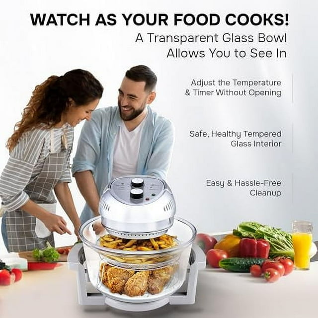 Big 16Qt Large Air Fryer Oven – Large Halogen Oven Cooker with 50+ Air ...