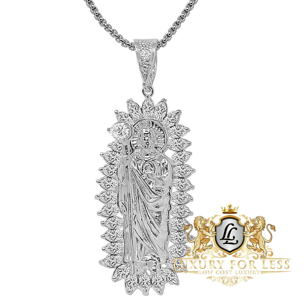 Big 2.75'' 20+ Grams Real Silver Saint Jude San Judas Tadeo Frame Charm ...