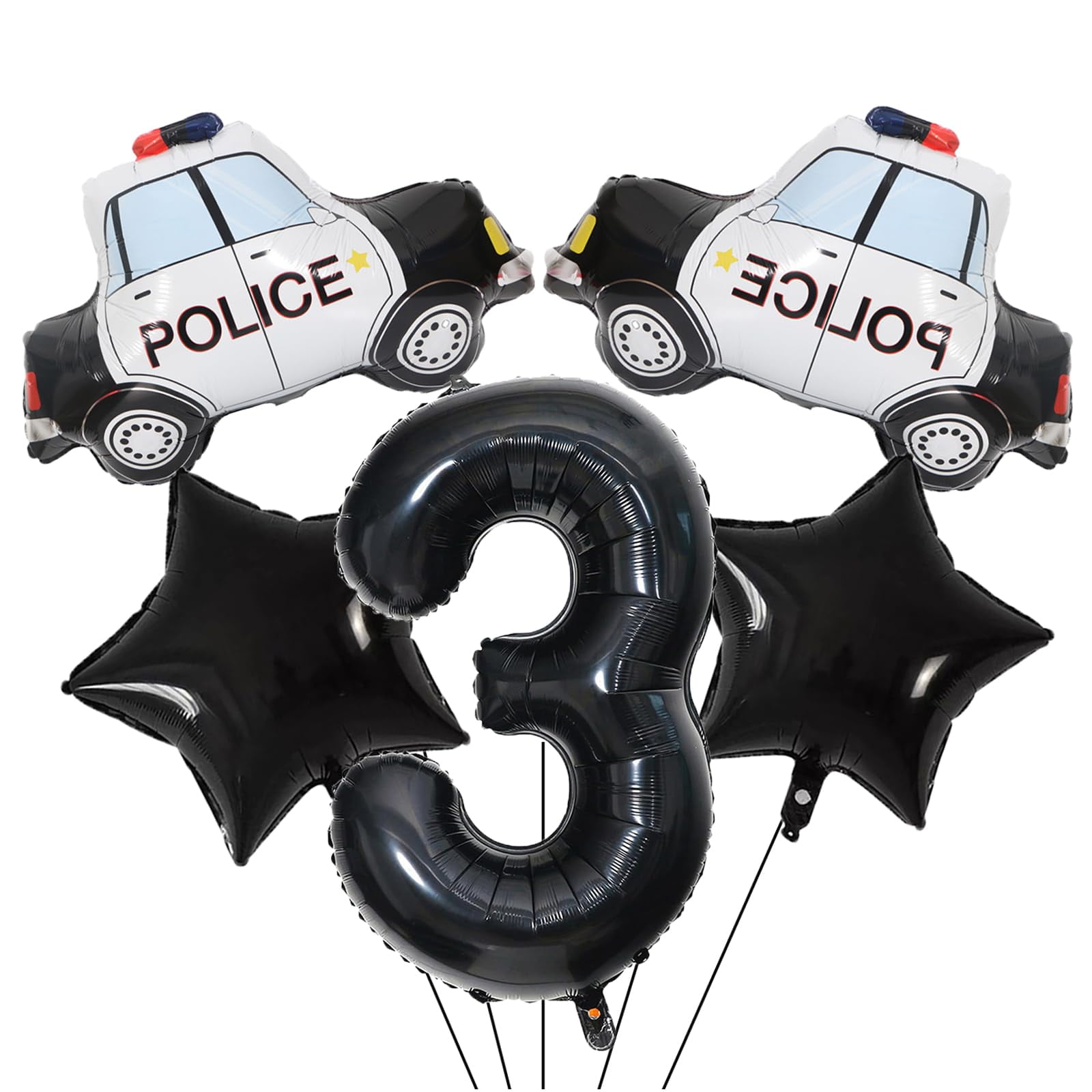 Police Car PartyEGSC Decorations Police Car Foil Balloons for Kids 3th ...