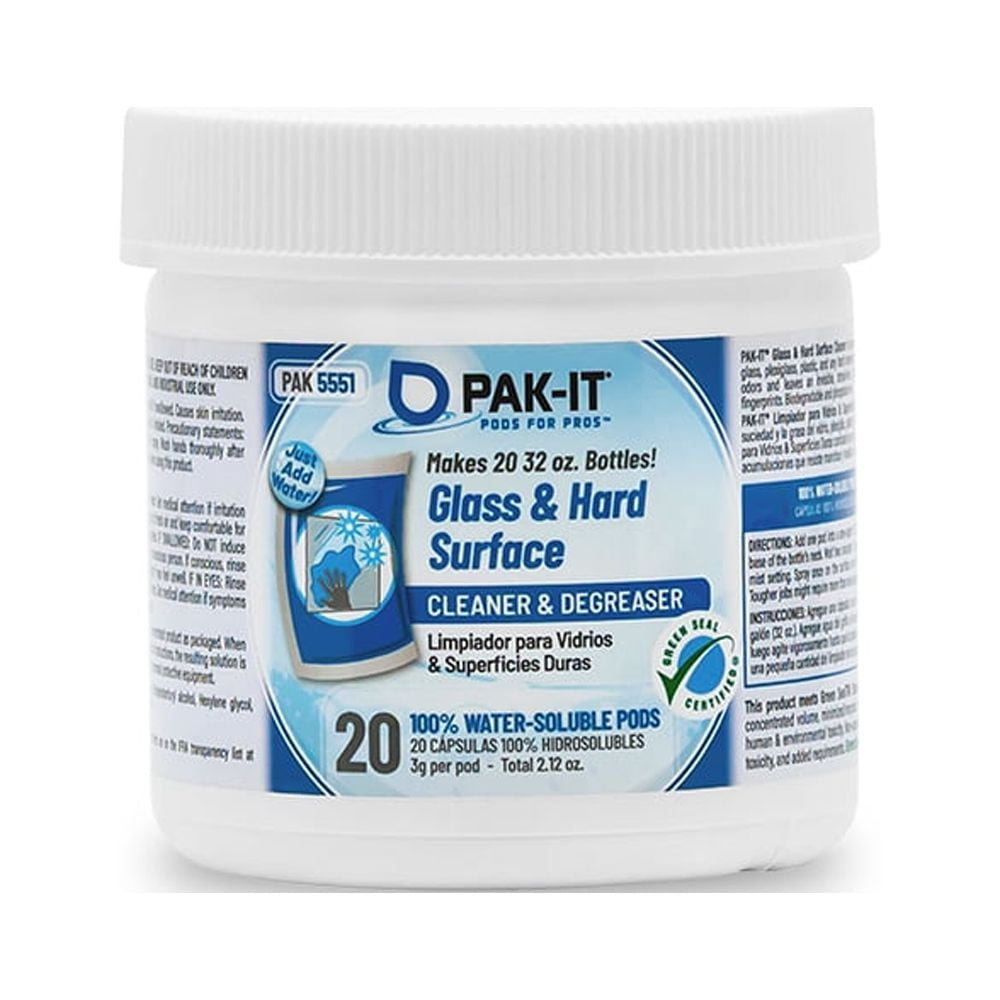 Big 3 Packaging PAK-IT Glass/Hard Surface Cleaner, Breeze Scent, Blue ...