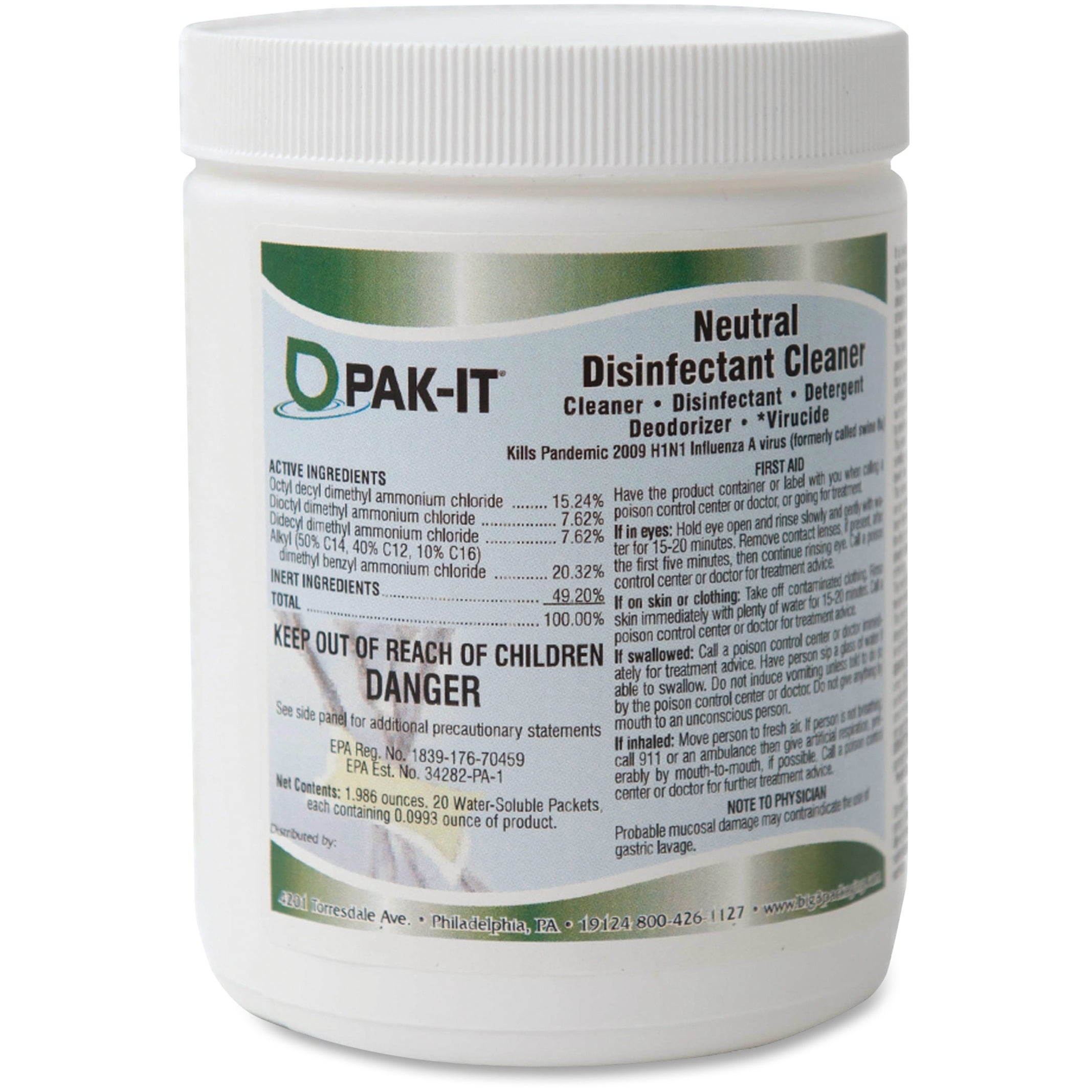 Big 3 Packaging Pak-It Neutral Disinfectant Cleaner - Walmart.com