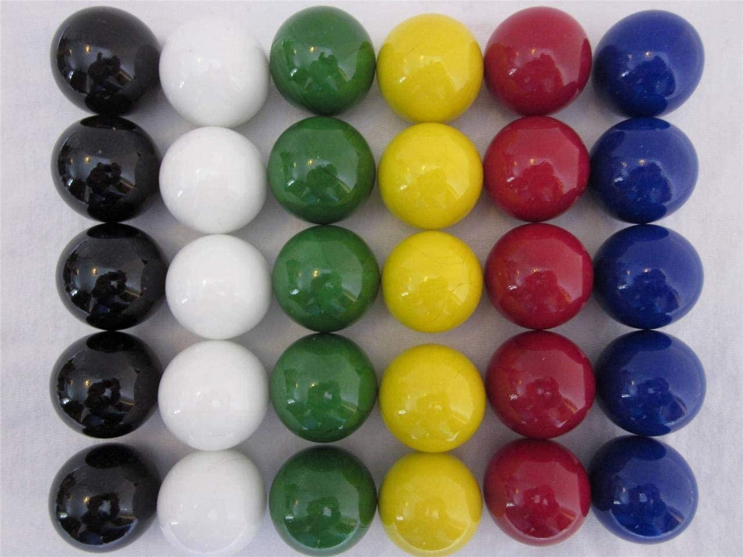 "Solid Glass Marbles Set-30 Large 1"" Colored For Board Games (5 Each ...