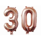 Big 40" 30 Rose Gold Foil Number Balloons Photo Shoot 30Th Birthday ...