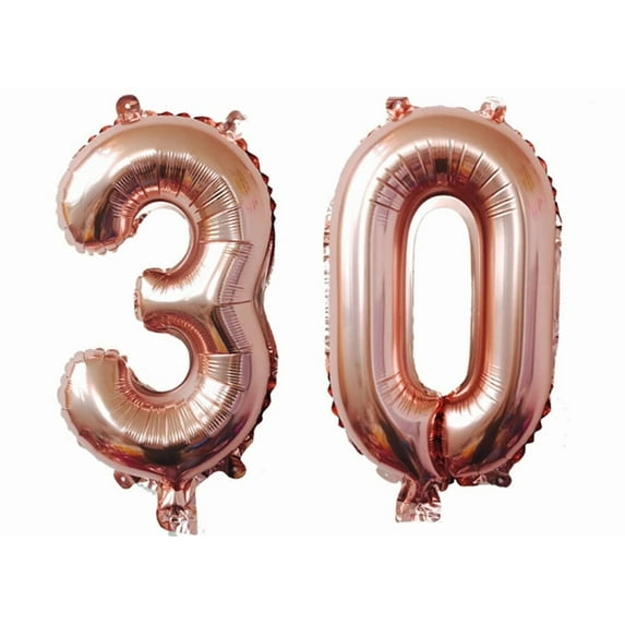 Big 40" 30 Rose Gold Foil Number Balloons Photo Shoot 30Th Birthday ...