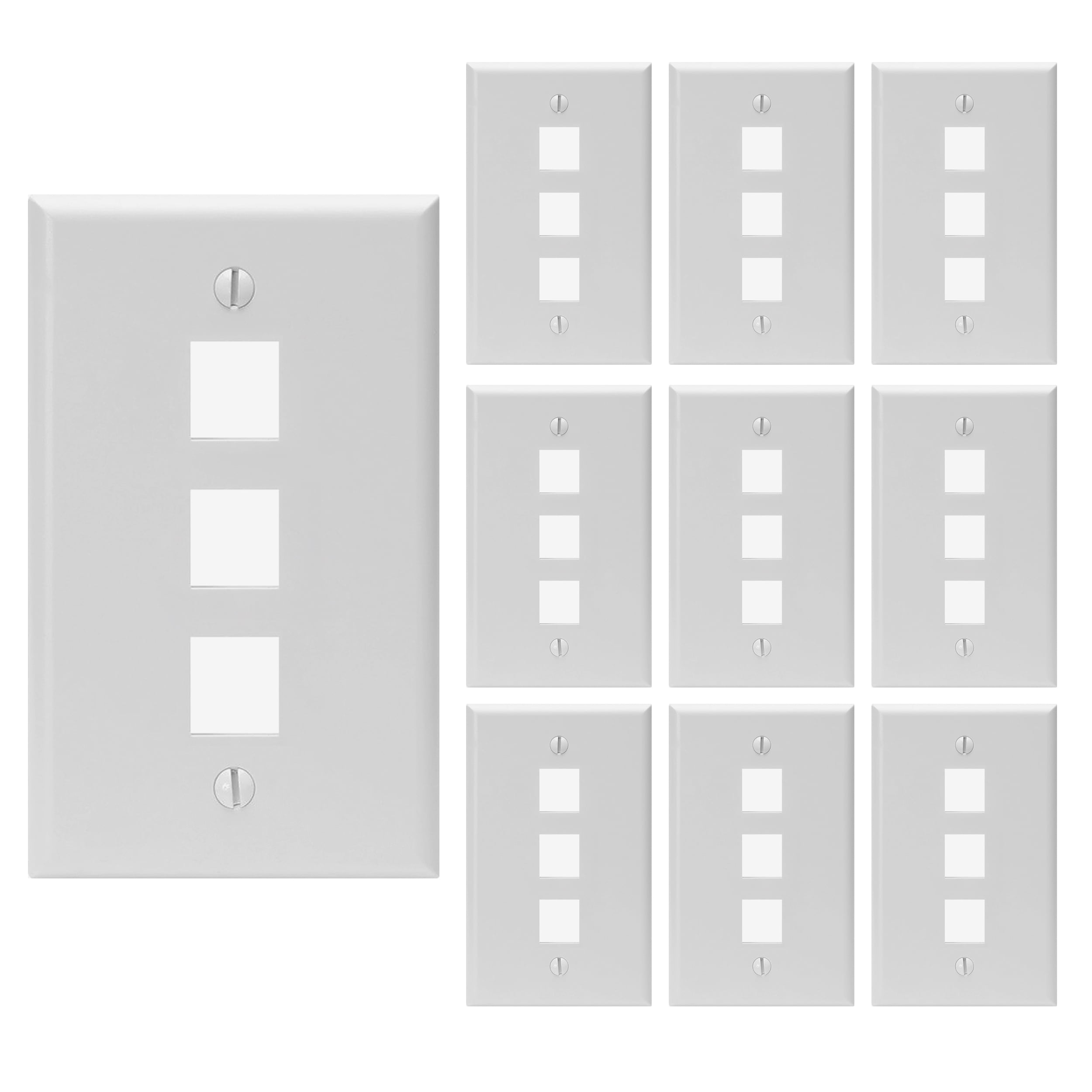 Keystone Wall Plate Jack Insert RJ45 CAT5e CAT6 White Face Plate LOT ...