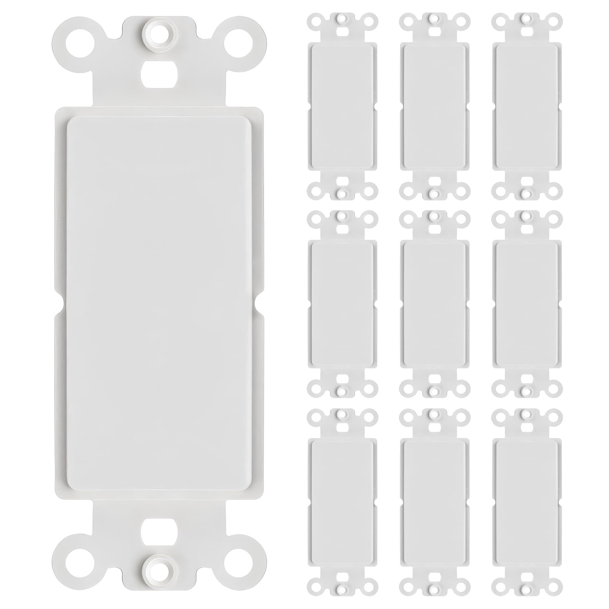 Big-A - 10 Pack Blank Decora Wall Plate 1-Gang Keystone Decora Insert ...