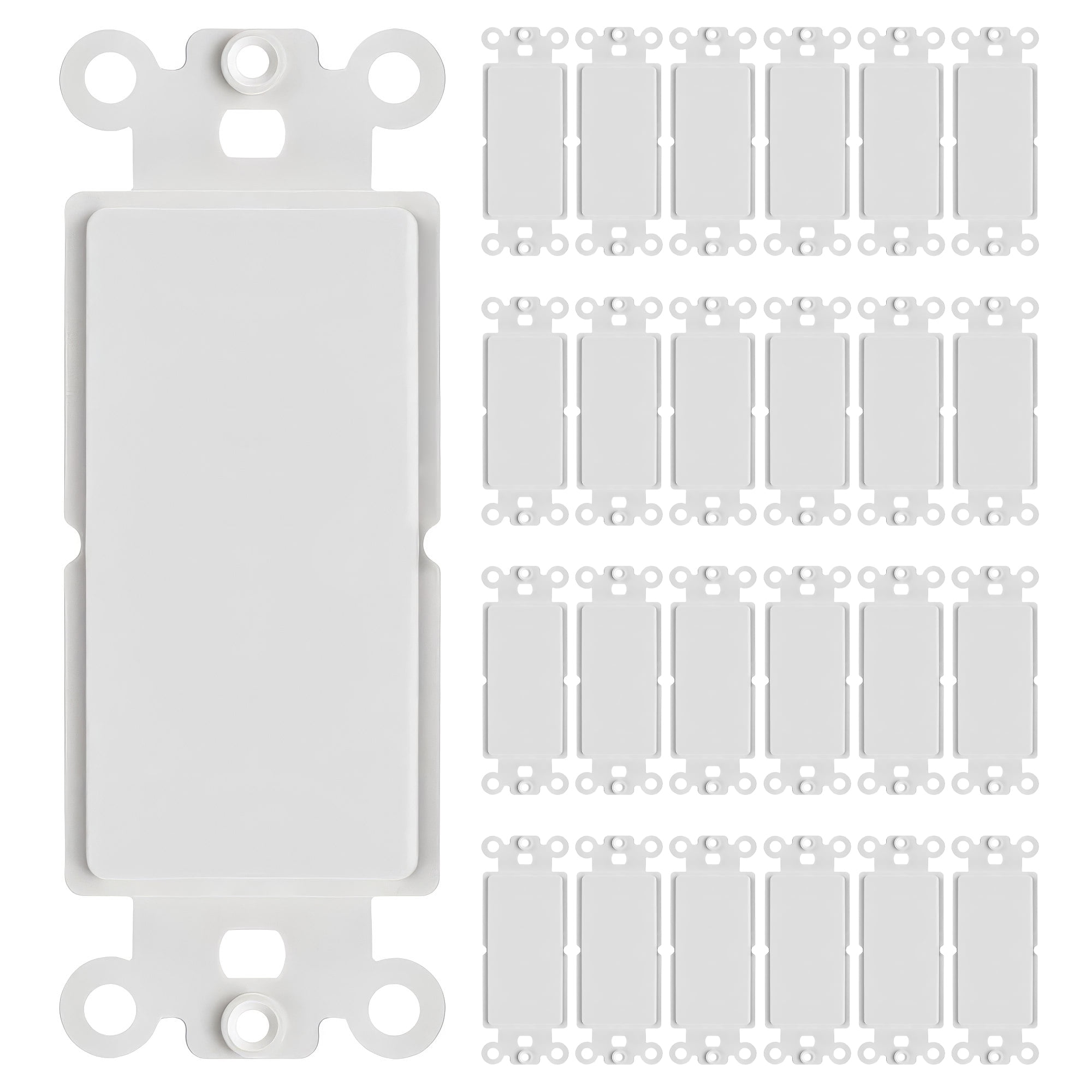 Big-A - 25 Pack Blank Decora Wall Plate 1-Gang Keystone Decora Insert ...