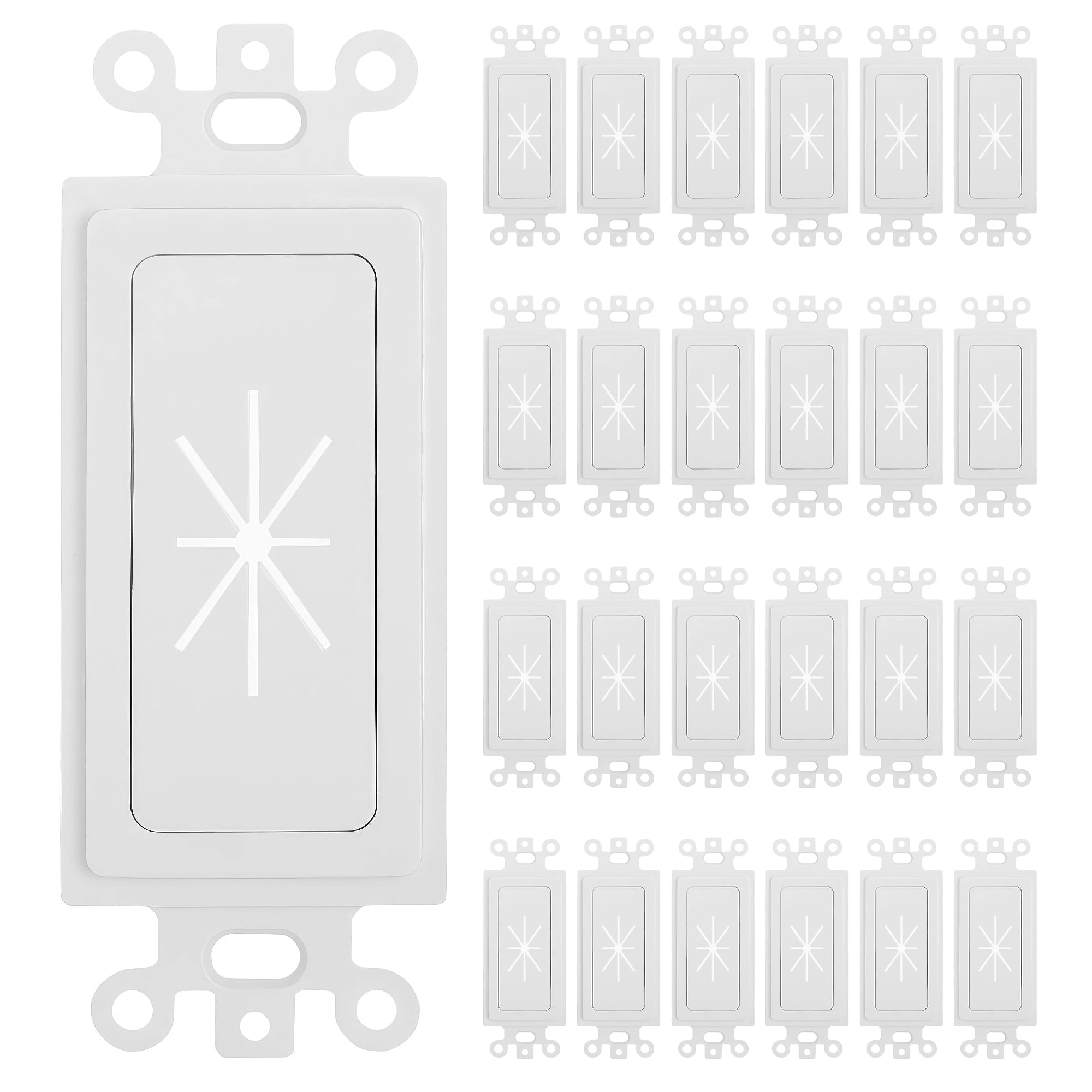 Big-A - 25 Pack Flexible Decora Wall Plate 1-Gang Keystone Decora ...