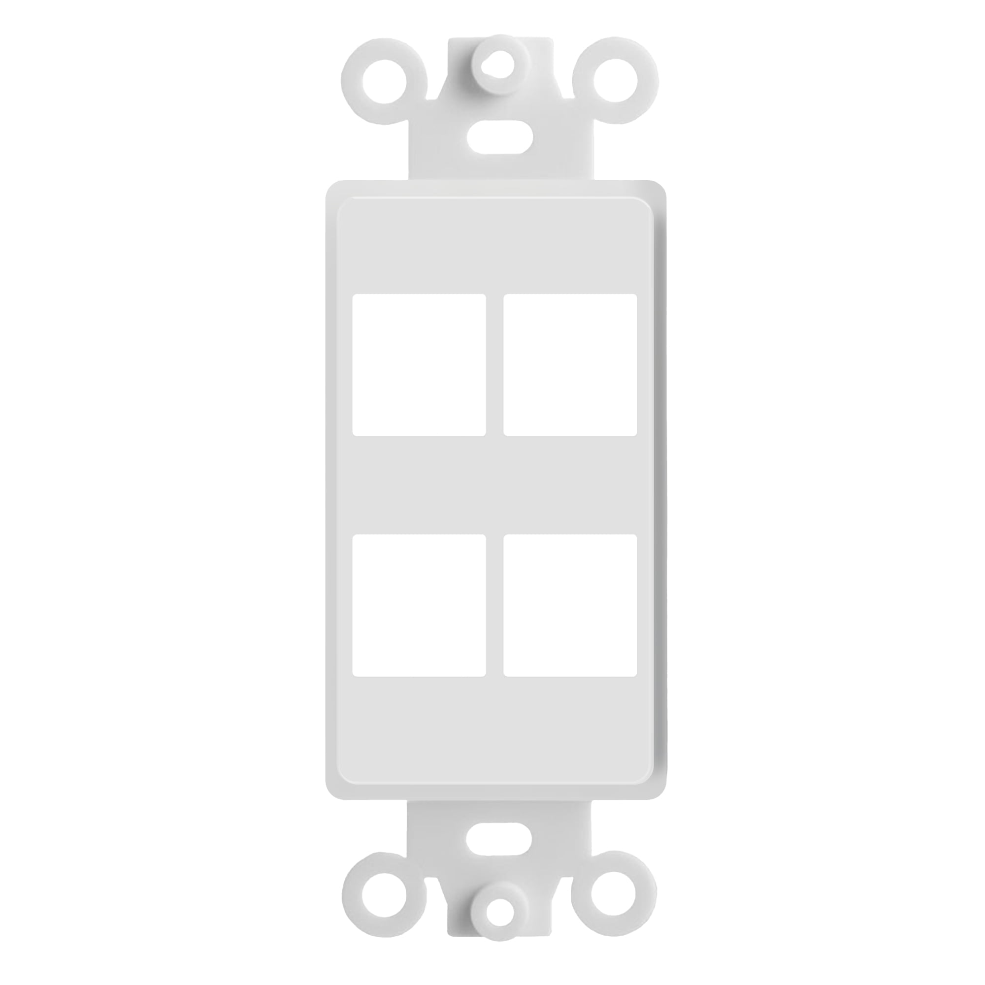 Big-A - 4 Port Decora Wall Plate 1-Gang Keystone Decora Insert, Jack ...