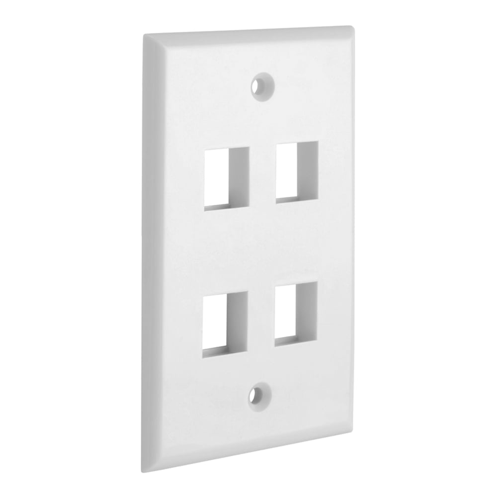 Big-A - 4 Port Keystone Wall Plate, Low Profile Single-Gang Keystone ...