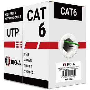 TS Cables Cat6 Plenum Solid Pure Copper 550 Mhz 23 AWG Cable Yellow ...