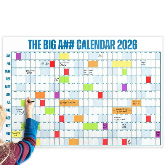 The Big A## Calendar Full-Year Wall Calendar – 2026 Dry-Erase ...