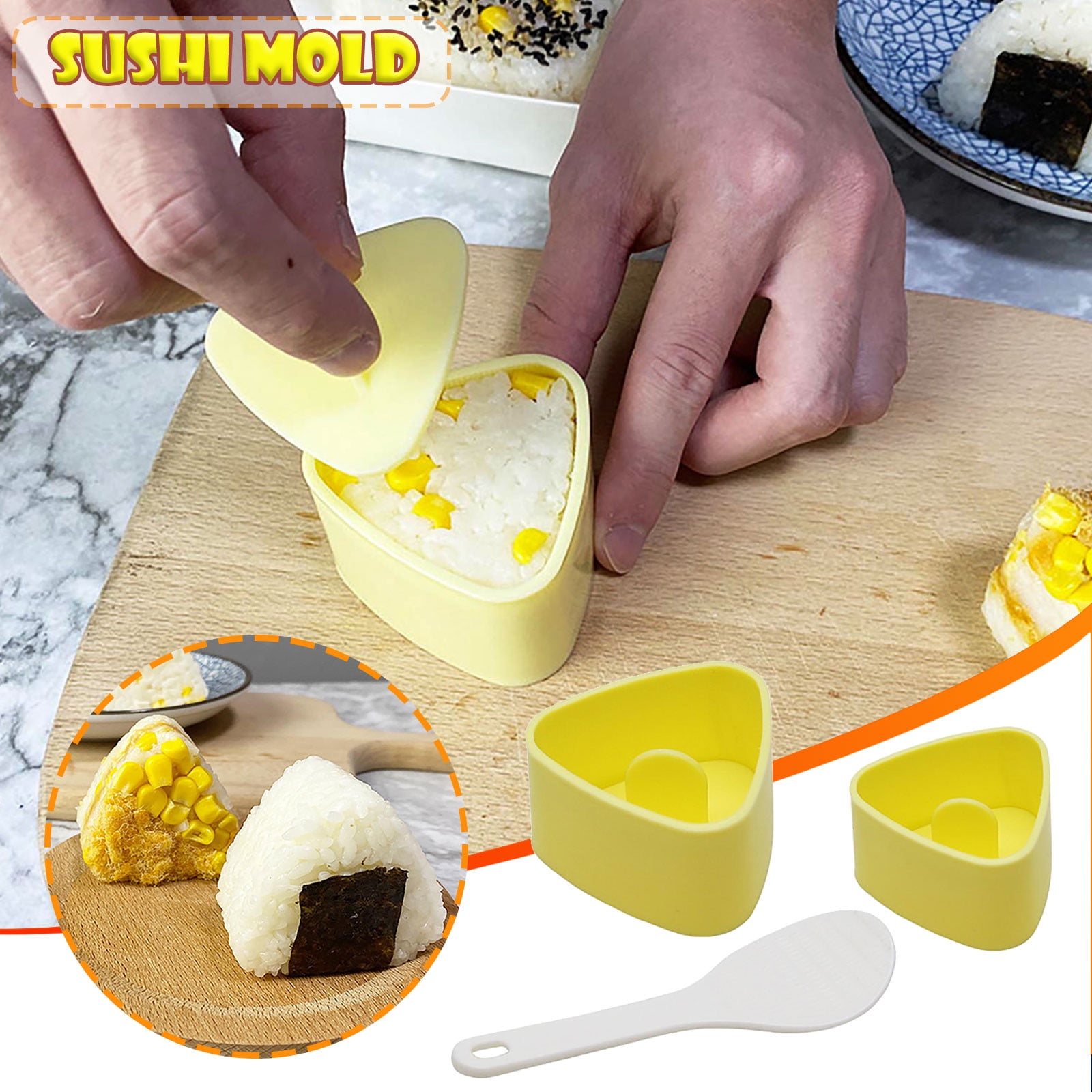 Big and Small Triangular Rice Ball Sushi Children's Rice Bento DIY ...