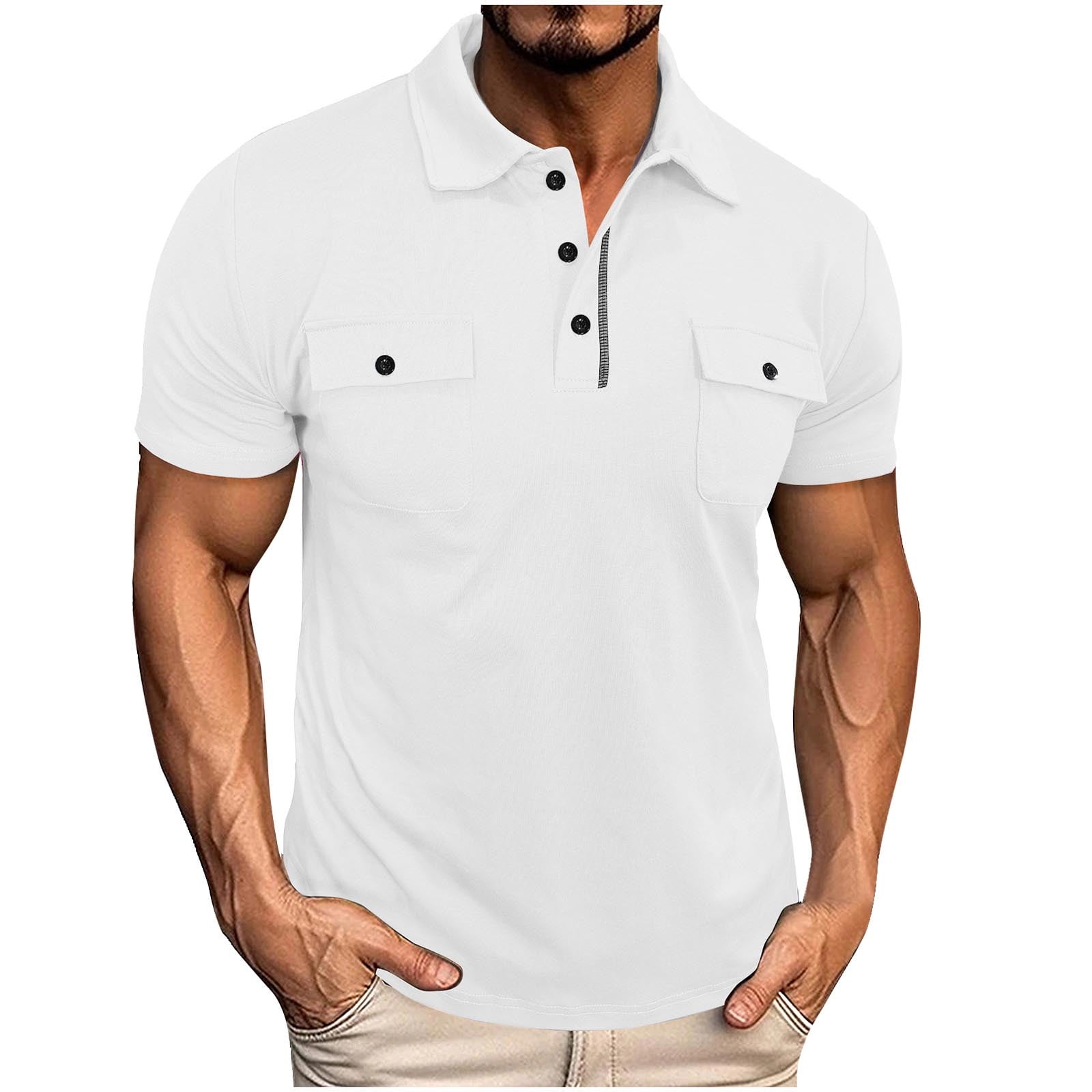 Big And Tall Button Down Shirts For Men 4Xl Mens Summer Tops V Neck ...