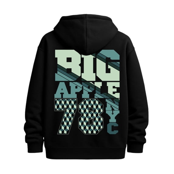 Big Apple 78 NYC hoodies men's hoodies black Casual Solid Basic Hooded ...