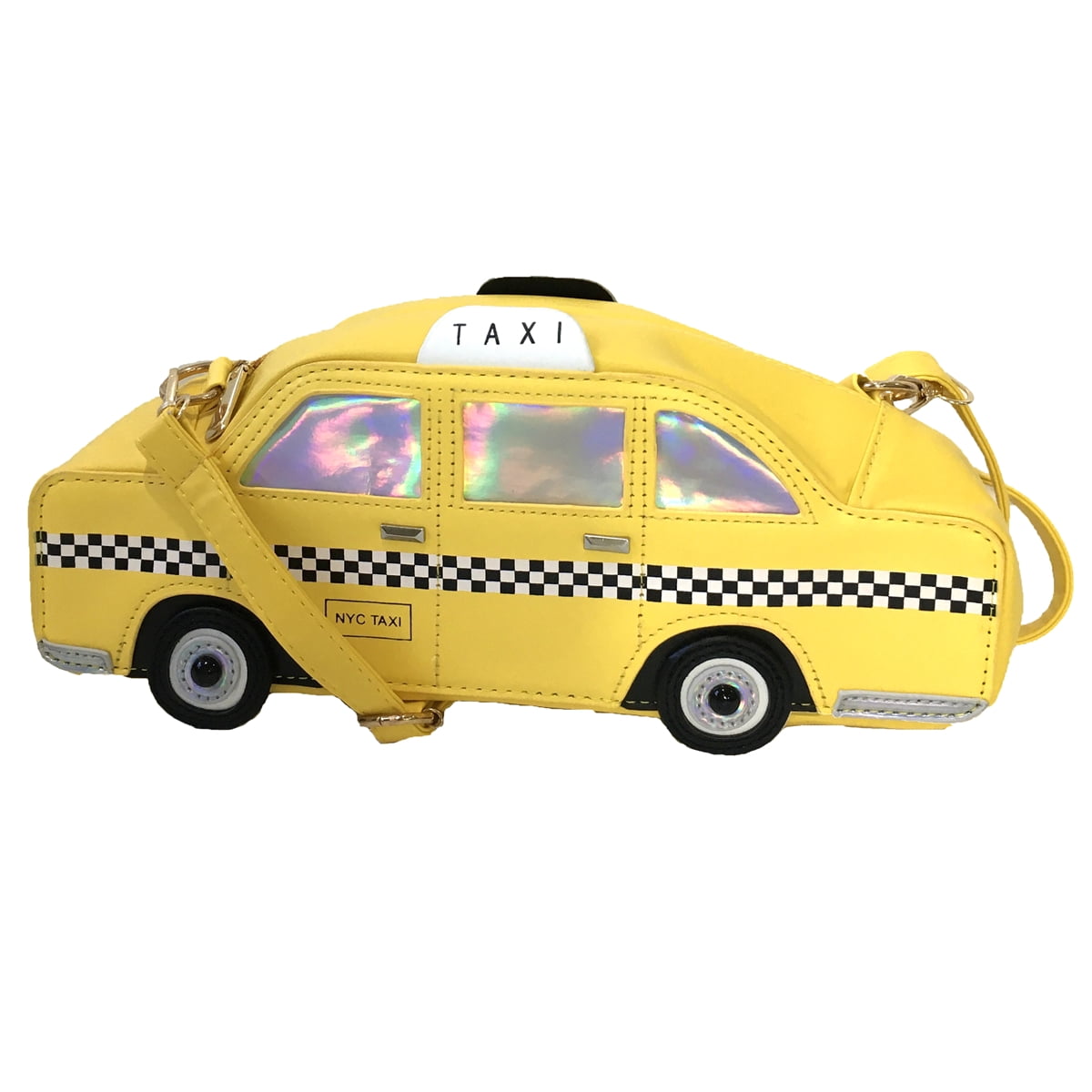 Big Apple Kitsch NYC Faux Leather Taxi Crossbody, Yellow Cab - Walmart.com