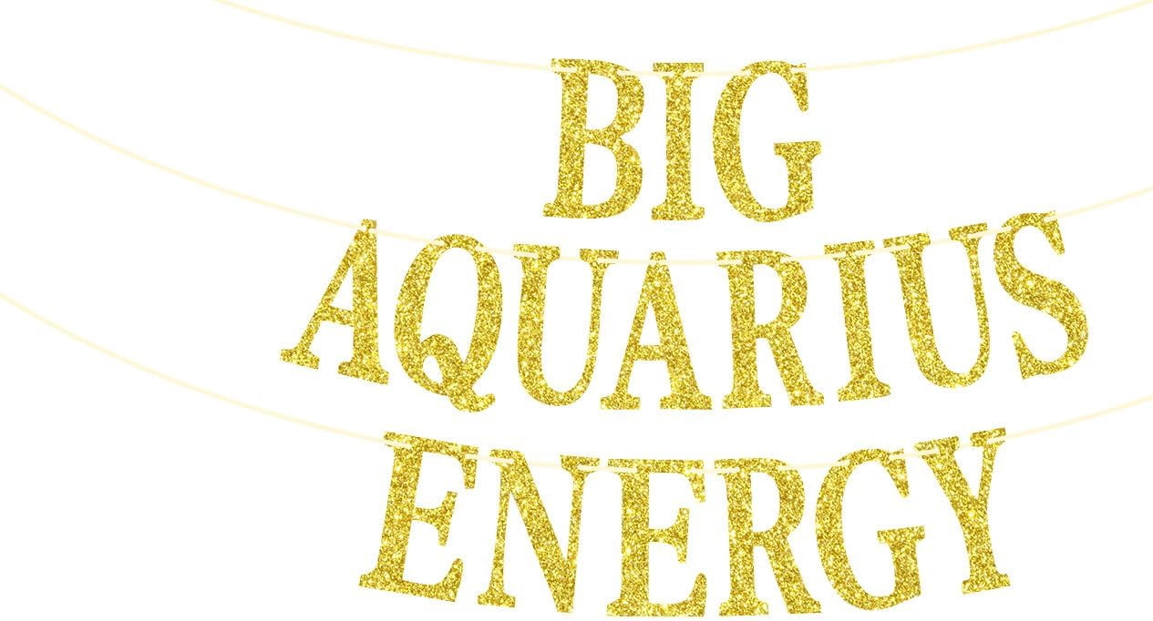 Big Aquarius Energy Banner, Aquarius Birthday Decor, 12 Zodiac ...