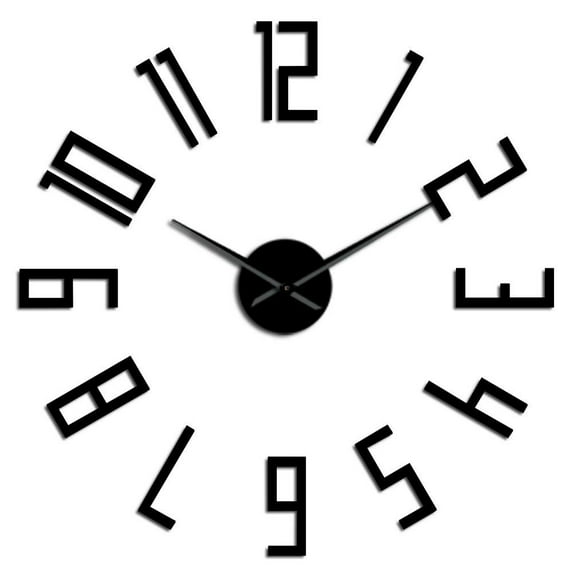 Big Arabic Numerals Frameless Wall Clock Stickers, DIY Modern ...