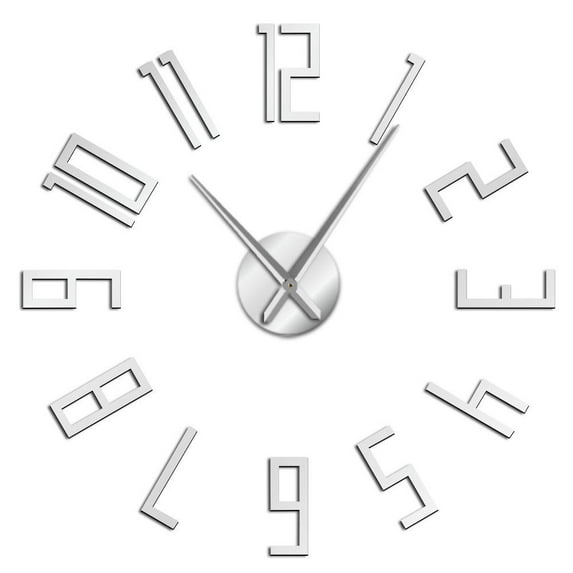 Big Arabic Numerals Frameless Wall Clock Stickers, DIY Modern ...