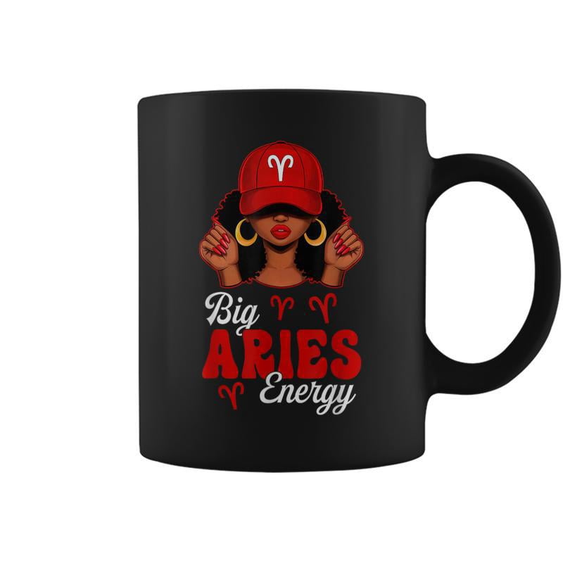 Big Aries Energy Afro Red Cap Black Girl Zodiac Coffee Mugs - Walmart.com