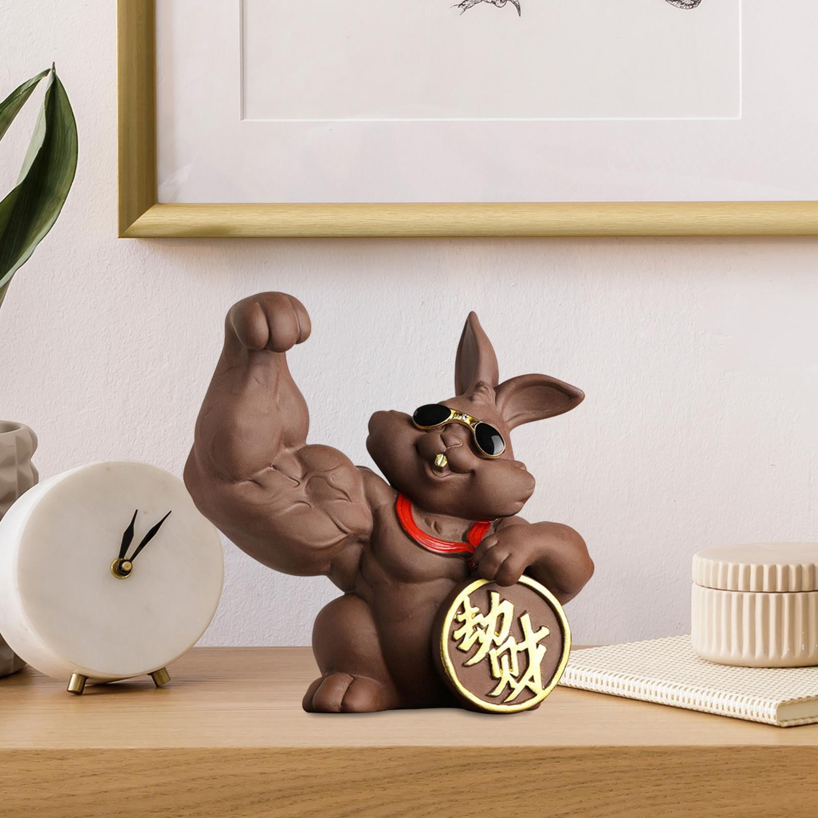 Big Arm Cat Figurine Desk Ornament Fortune Chinese Lucky Animal Model ...
