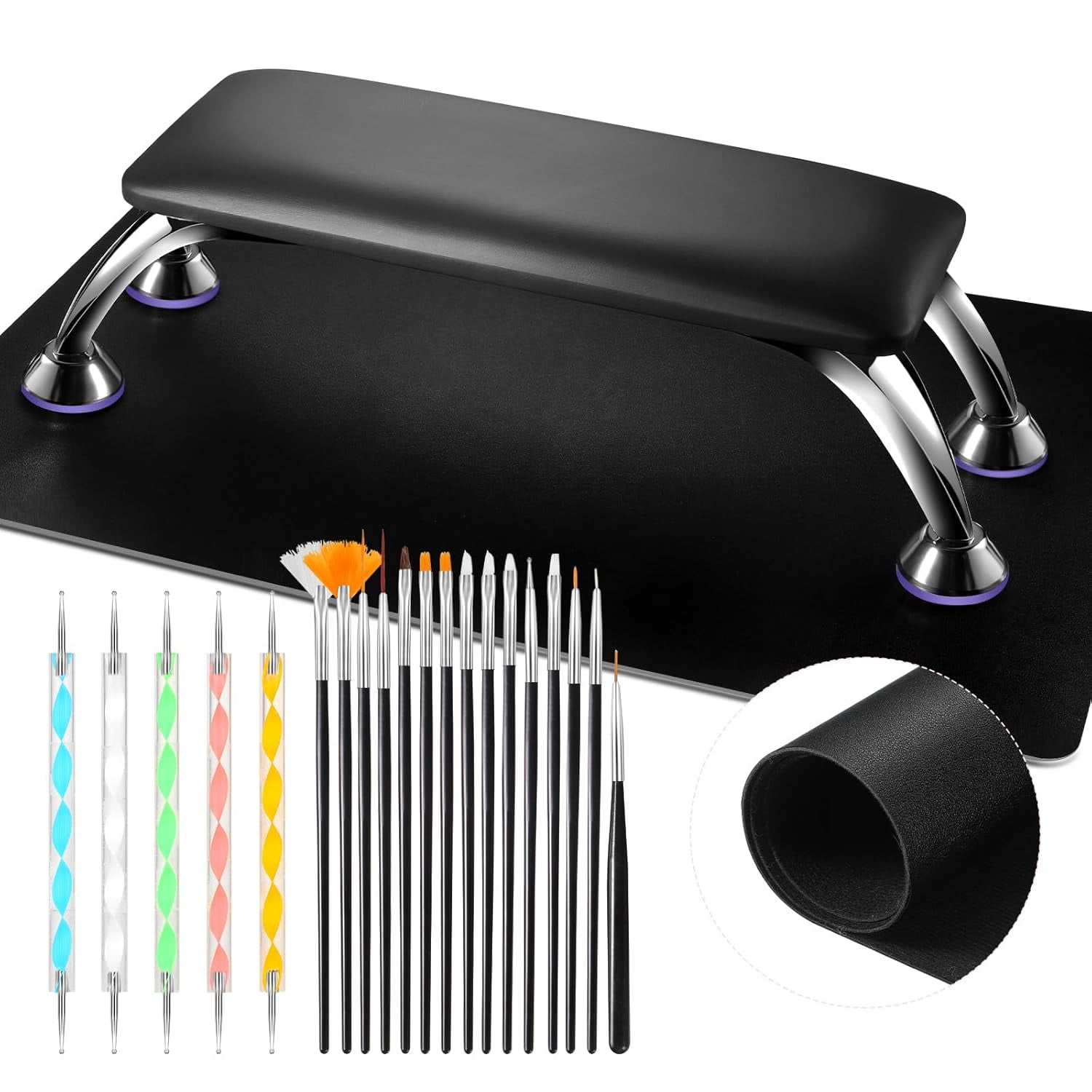 Big Arm Rest for Nails Tech, Microfiber Leather Nail Arm Rest ...