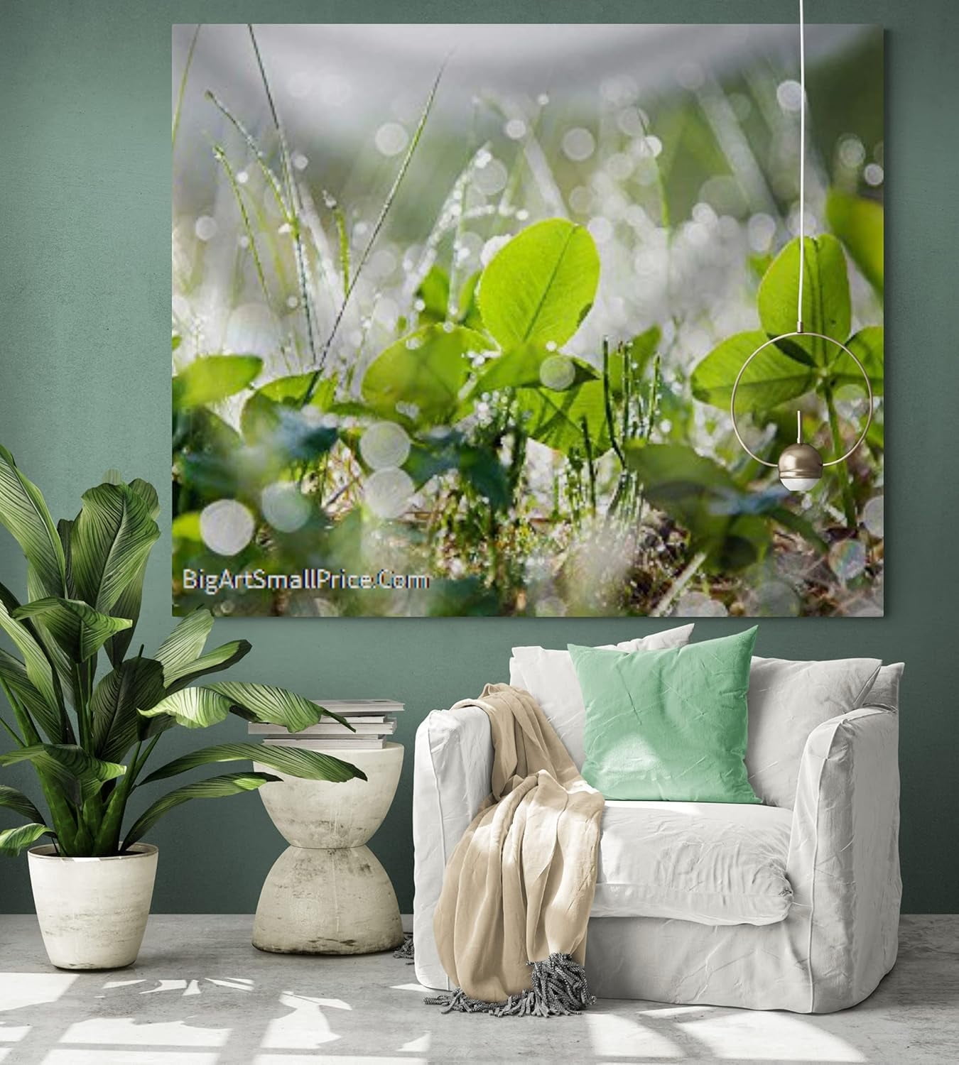 Big Art Small Price - Large Framed Wall Art - Leaves In The Morning Dew ...